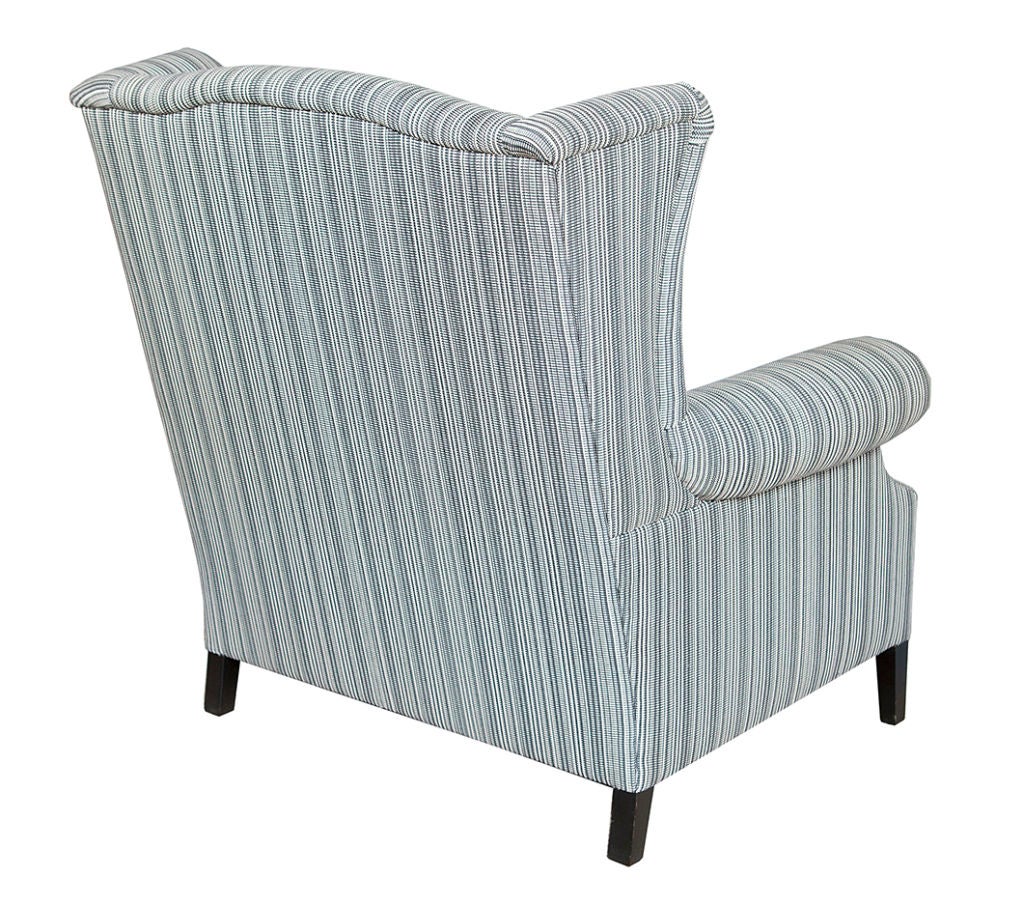 Pair of Large Studded Wingback Arm Chairs at 1stDibs