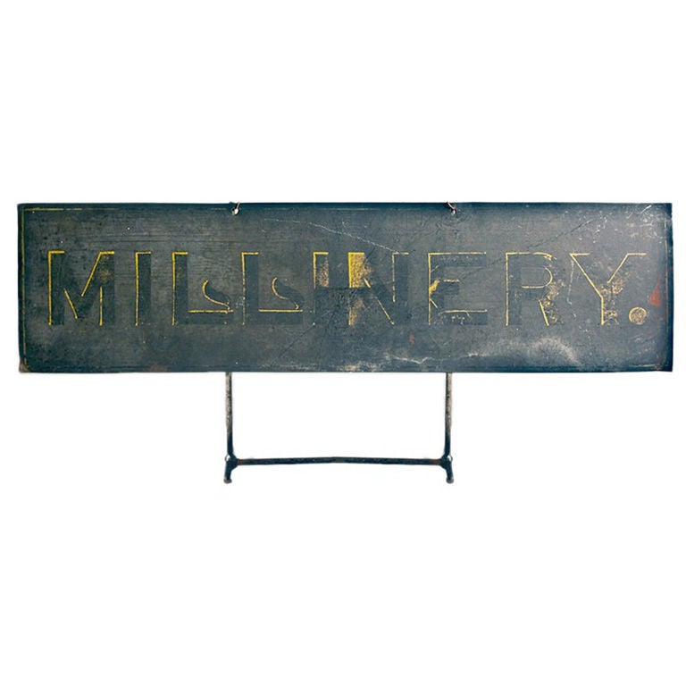 Antique "Millinery" Sign at 1stDibs