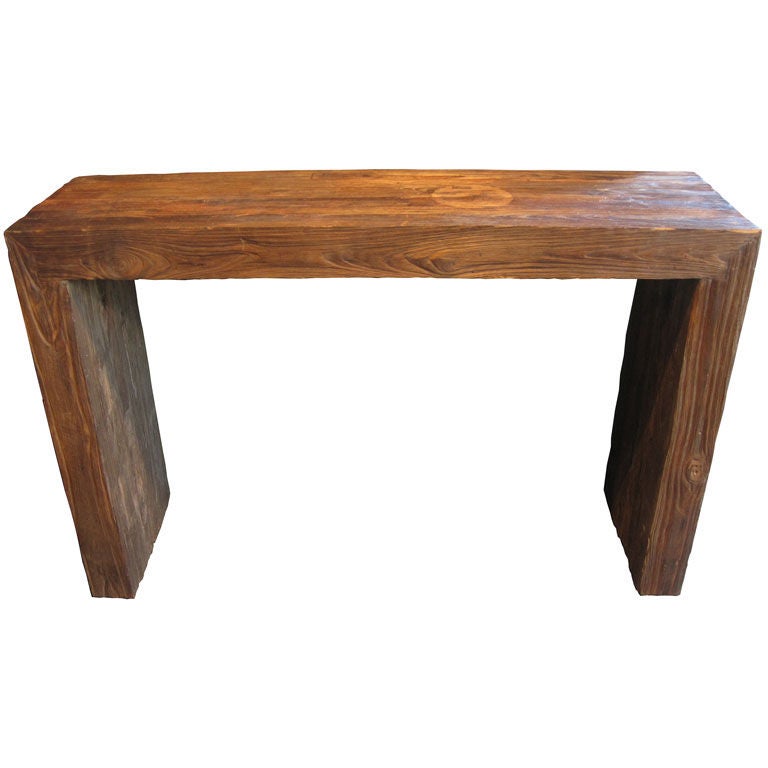 Rustic Waterfall Console at 1stDibs