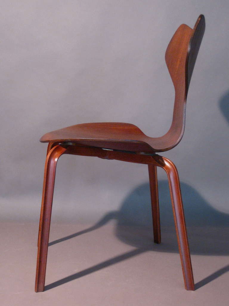 Pair of Arne Jacobsen "Grand Prix" Teak Dining Chairs at 1stDibs