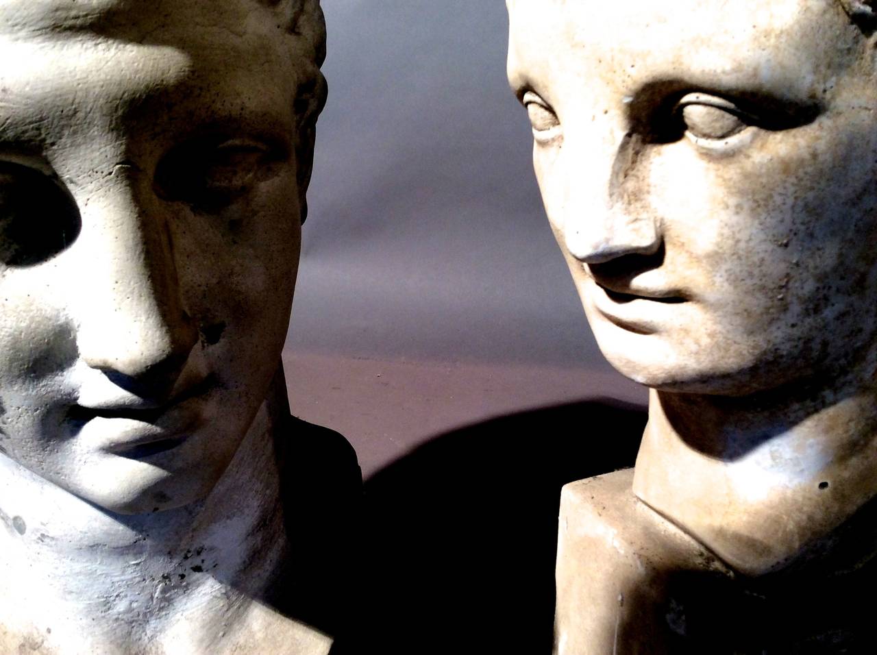 Vintage Pair of Busts of Roman Figures at 1stDibs