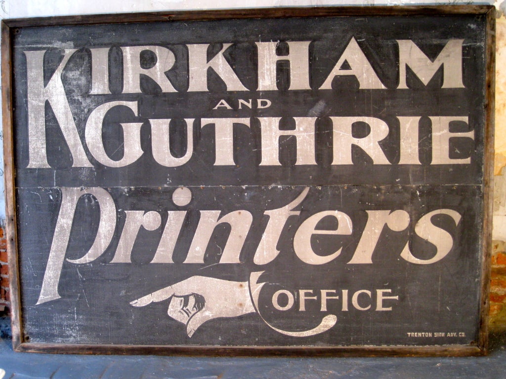 Monumental Printers Trade Sign circa 1900 at 1stDibs