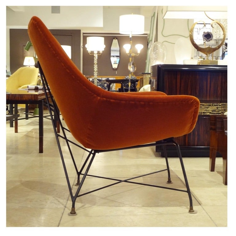 A Pair of Modernist Club Chairs by Augusto Bozzi for Saporiti at 1stDibs