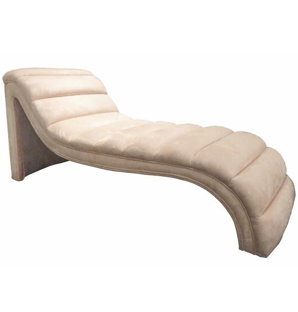 A Sculptural Chaise Lounge in Cream Ultrasuede at 1stDibs