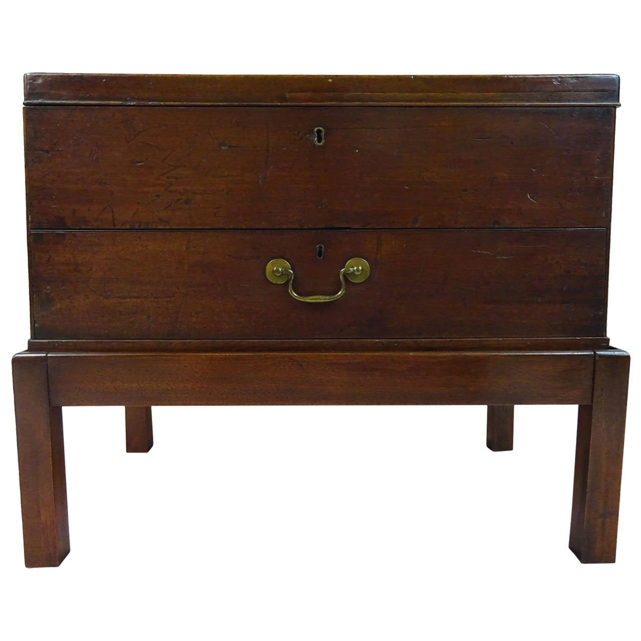 Early 19th Century English Trunk on Stand at 1stDibs