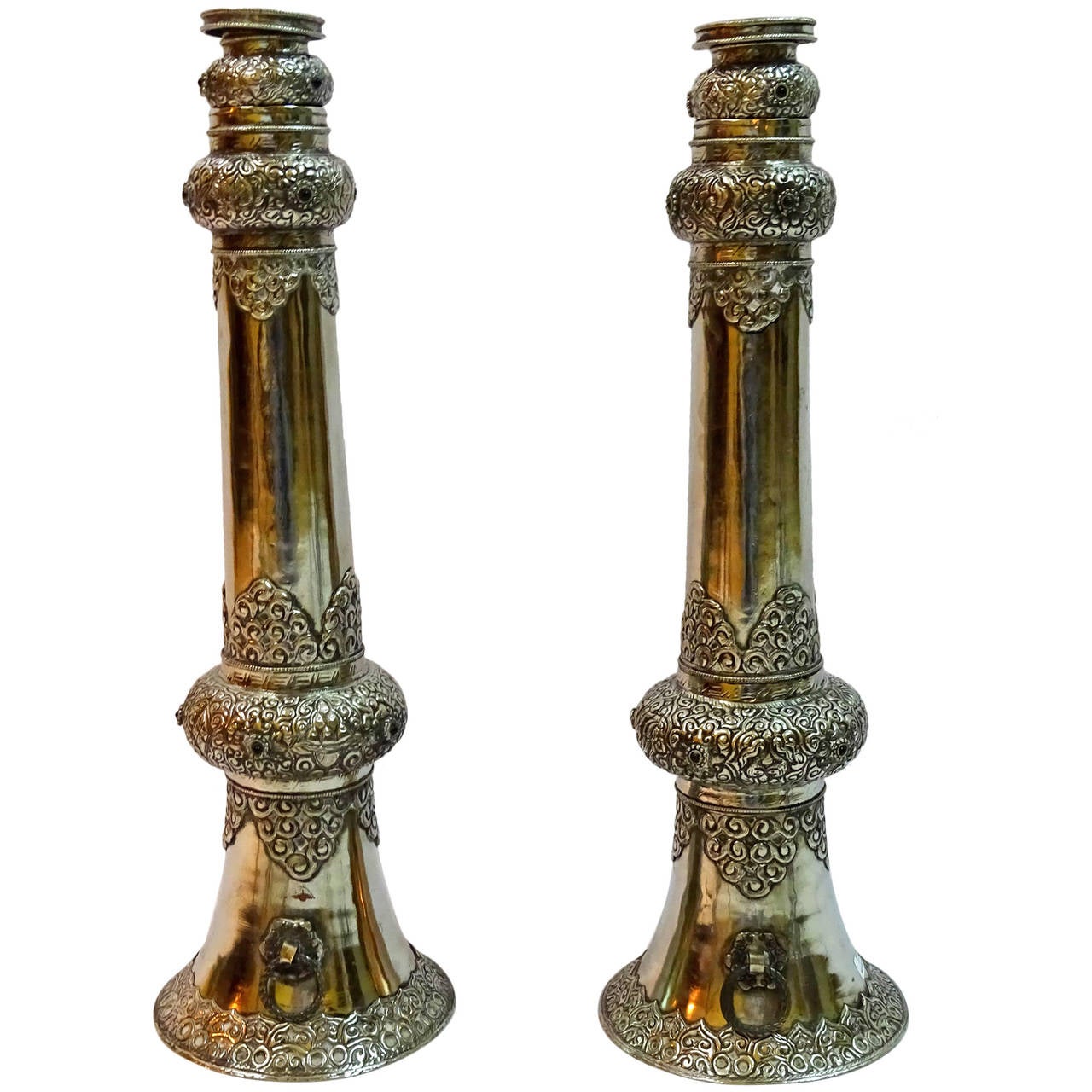 Pair of Early 20th Century Telescoping Ceremonial Temple Trumpets at ...