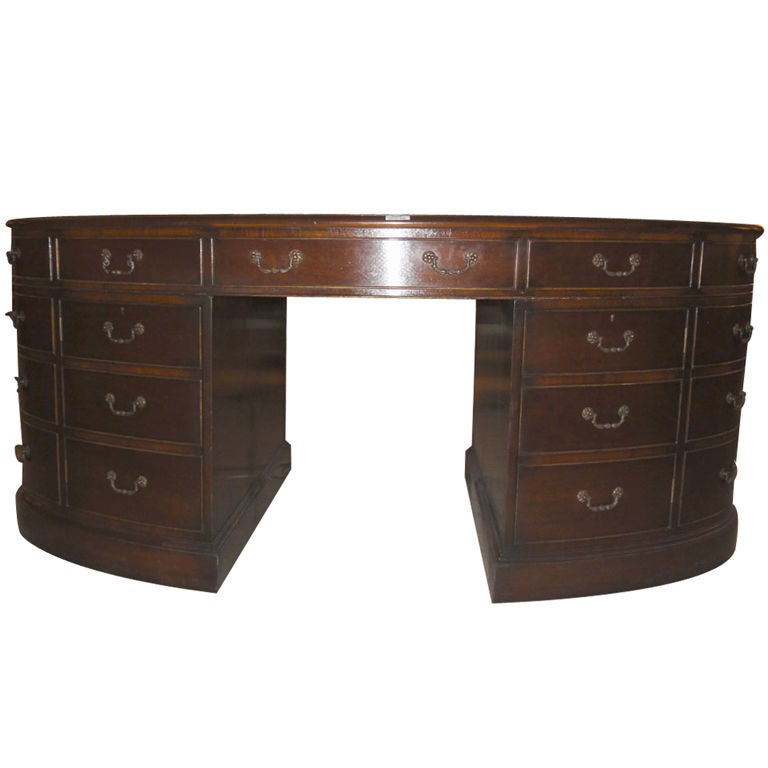 Oval Mahogany Desk at 1stDibs