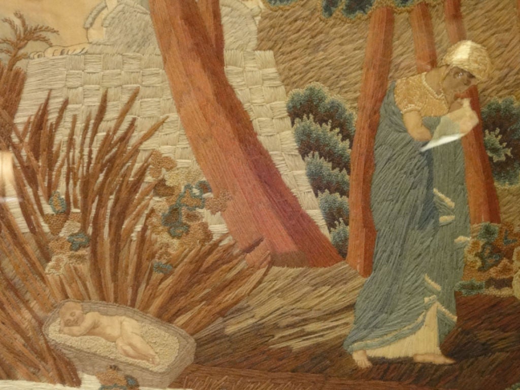 Needlework Depicting Moses in the Bull Rushes at 1stDibs