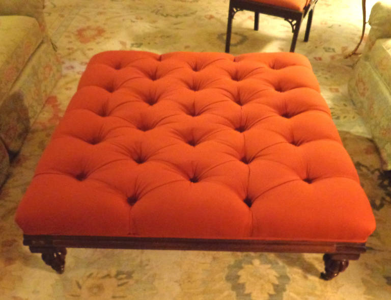 20th Century William IV Style Large Tufted Ottoman at 1stDibs