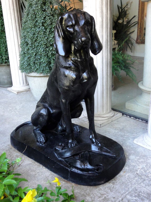 A Pair of Life Size Cast Iron Hunting Dogs at 1stDibs
