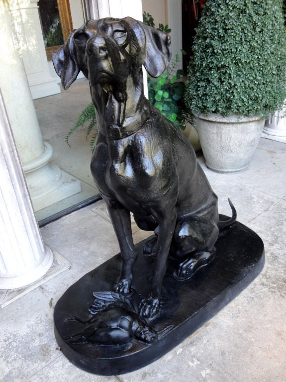 A Pair of Life Size Cast Iron Hunting Dogs at 1stDibs