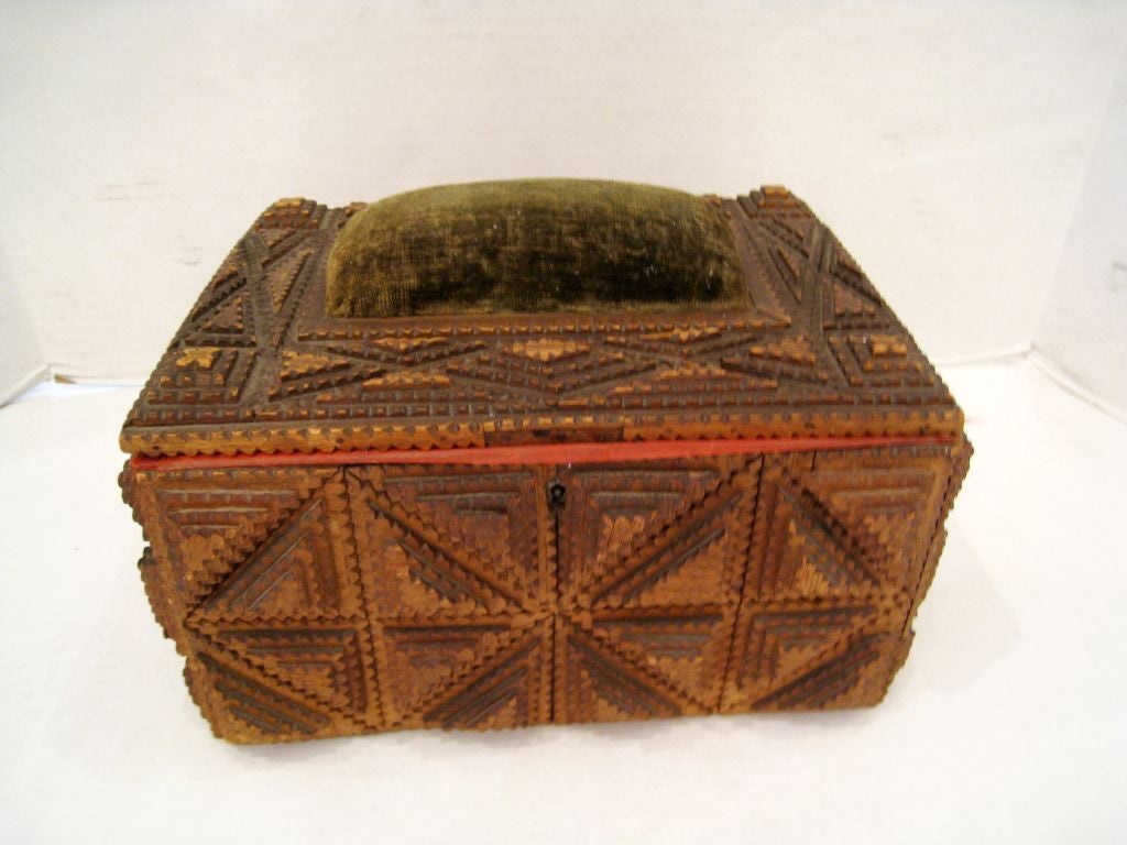 Large Tramp Art Box For Sale at 1stDibs