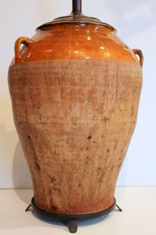 Pair of Large 19th Century Spanish Jars Mounted as Lamps at 1stDibs