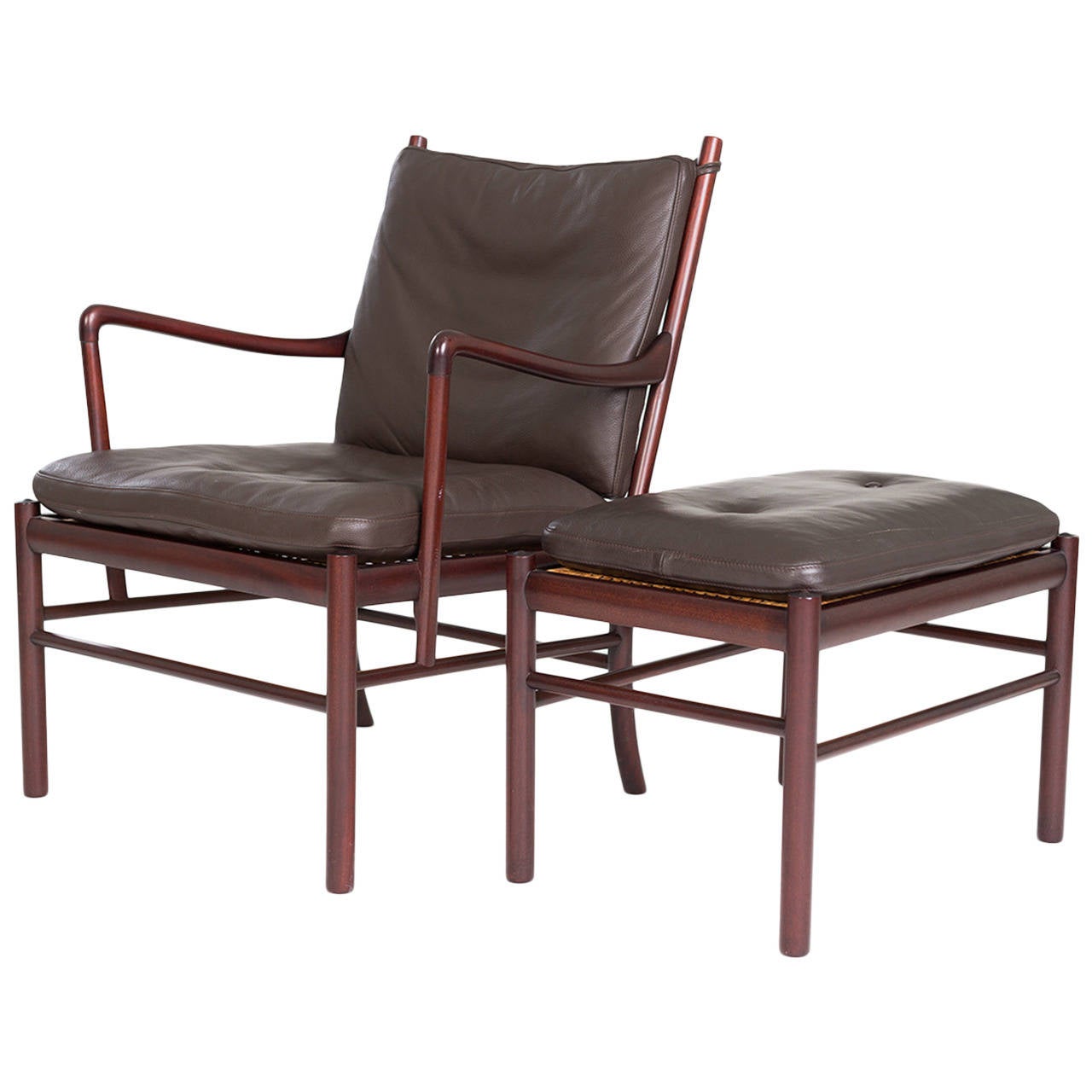 Ole Wanscher Colonial Lounge Chair and Ottoman at 1stDibs