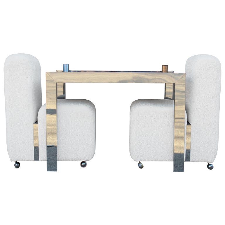 Backgammon Game Table and Chairs by Paul Evans at 1stDibs