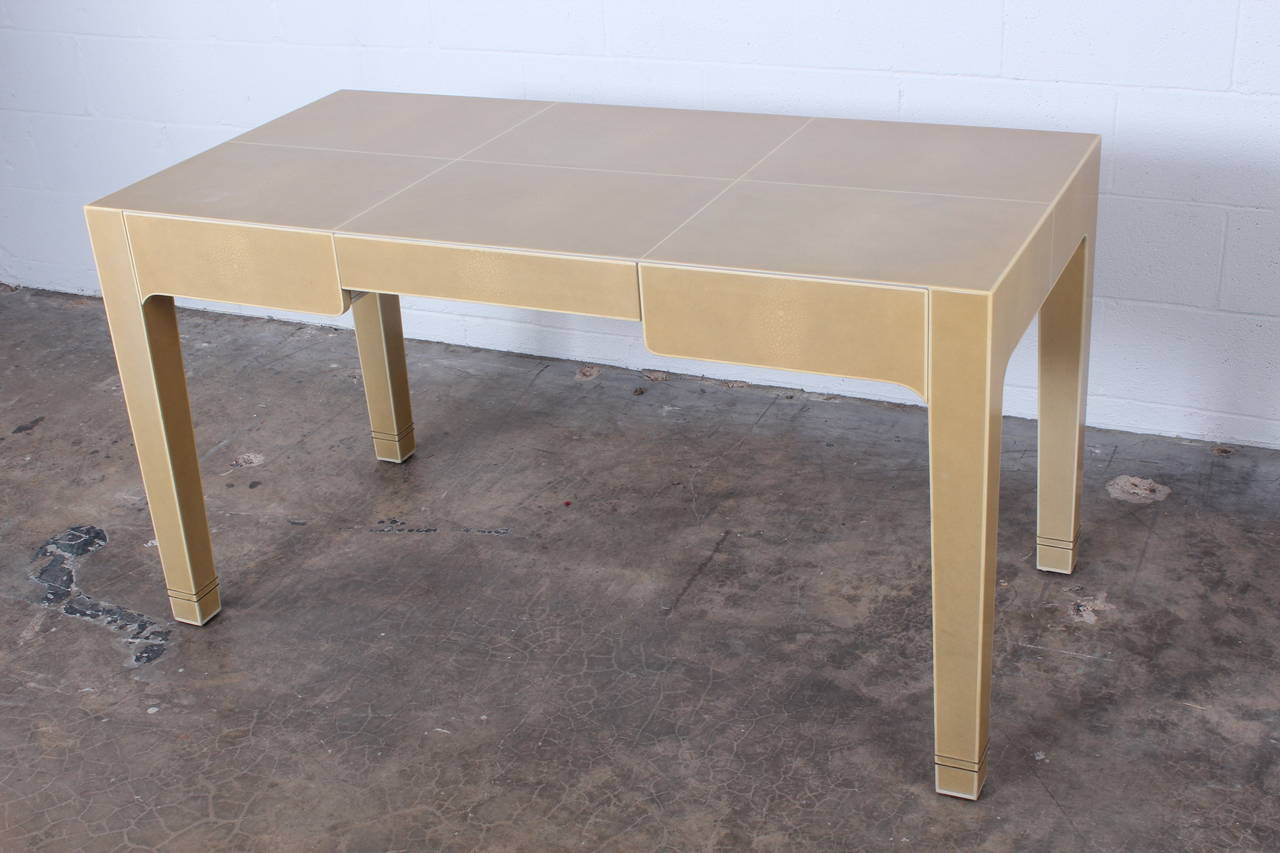 Faux Shagreen Desk by Karl Springer at 1stDibs
