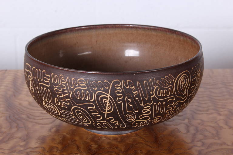 Early Sgraffito Bowl by Edwin and Mary Scheier at 1stDibs