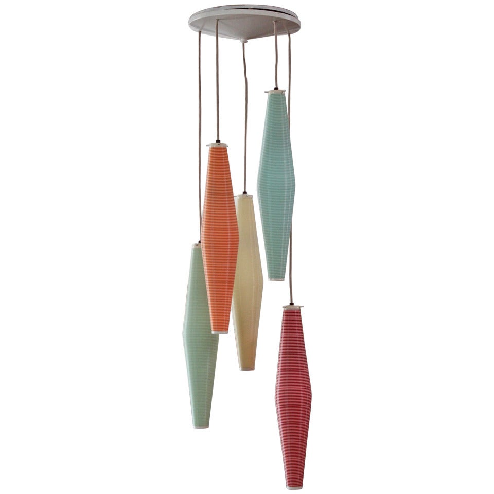 Five Tier Pendent Fixture by Rotaflex for Heifetz at 1stDibs