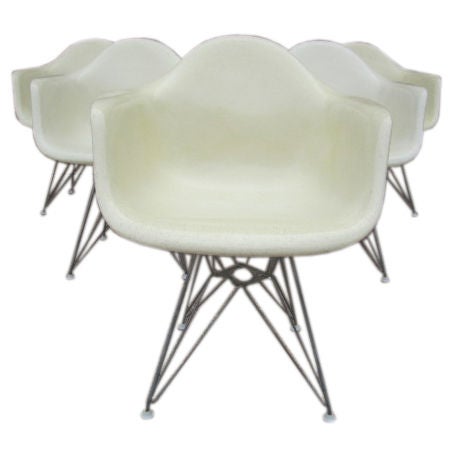Set of six all original armshell chairs by Charles Eames at 1stDibs