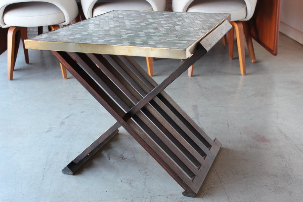 Dunbar X Base Table With Murano Glass Tile Top at 1stDibs