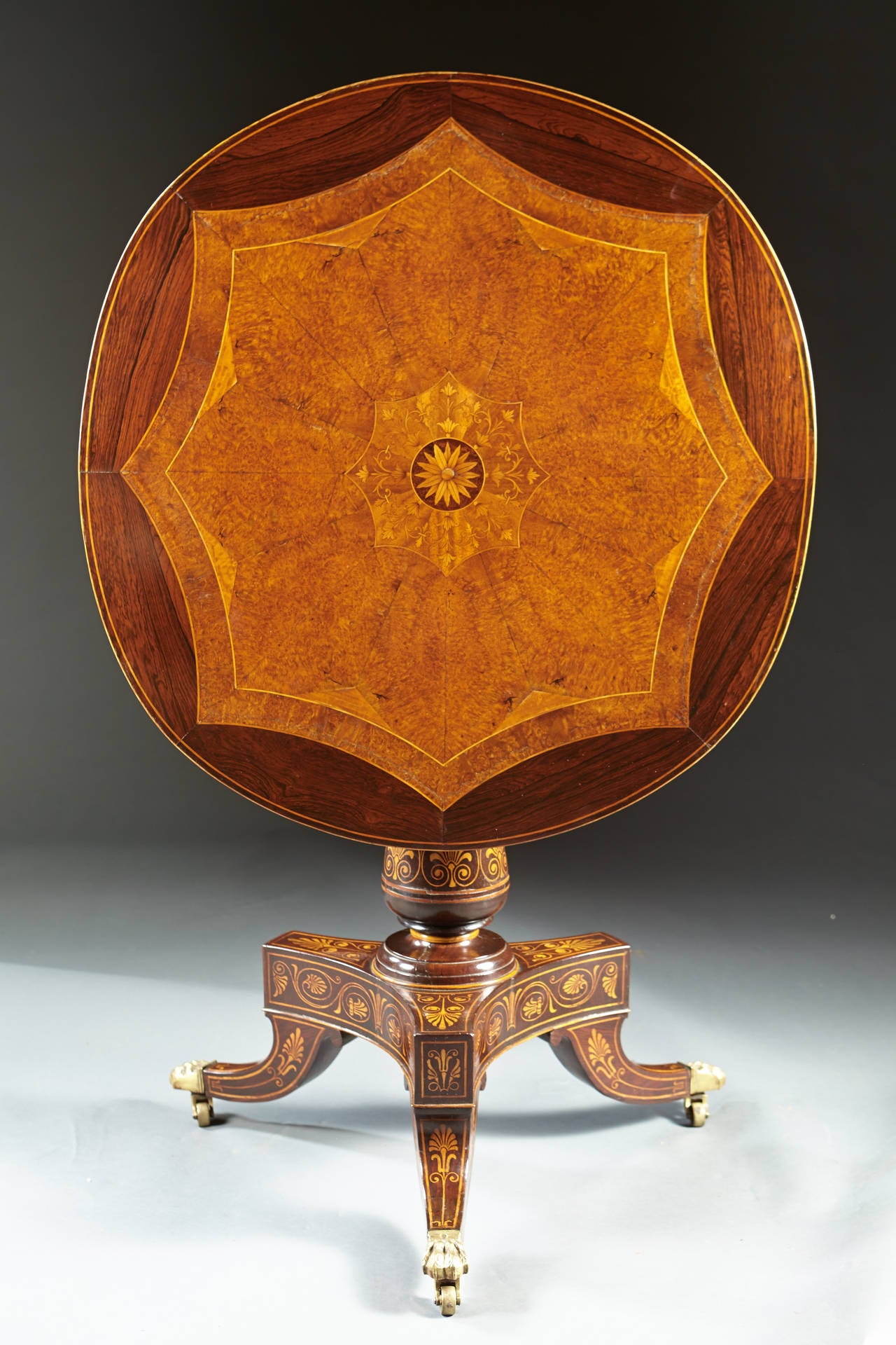 Italian Inlaid Tilt-Top Center Table For Sale at 1stDibs