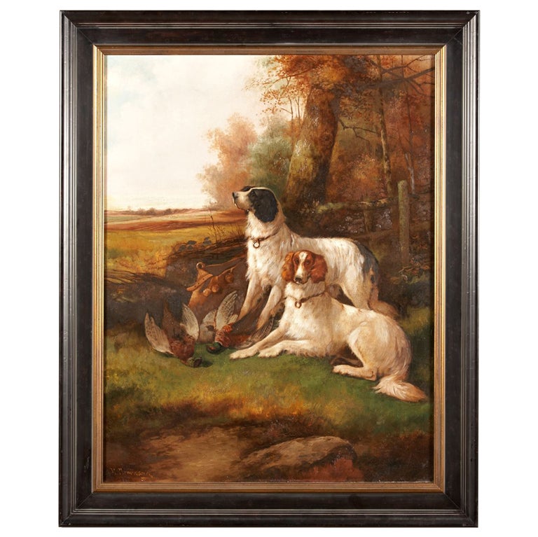A Pair of Robert Cleminson Sporting Dog Paintings, Oil on Canvas at 1stDibs