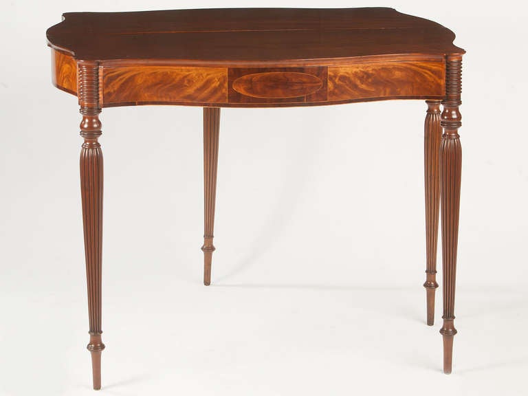 Federal Serpentine Front Card Table For Sale at 1stDibs