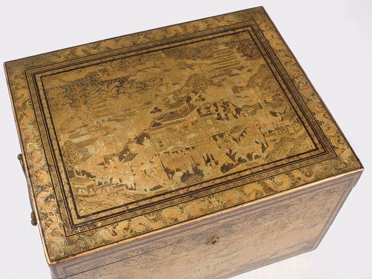 Chinese Export lacquer tea box at 1stDibs