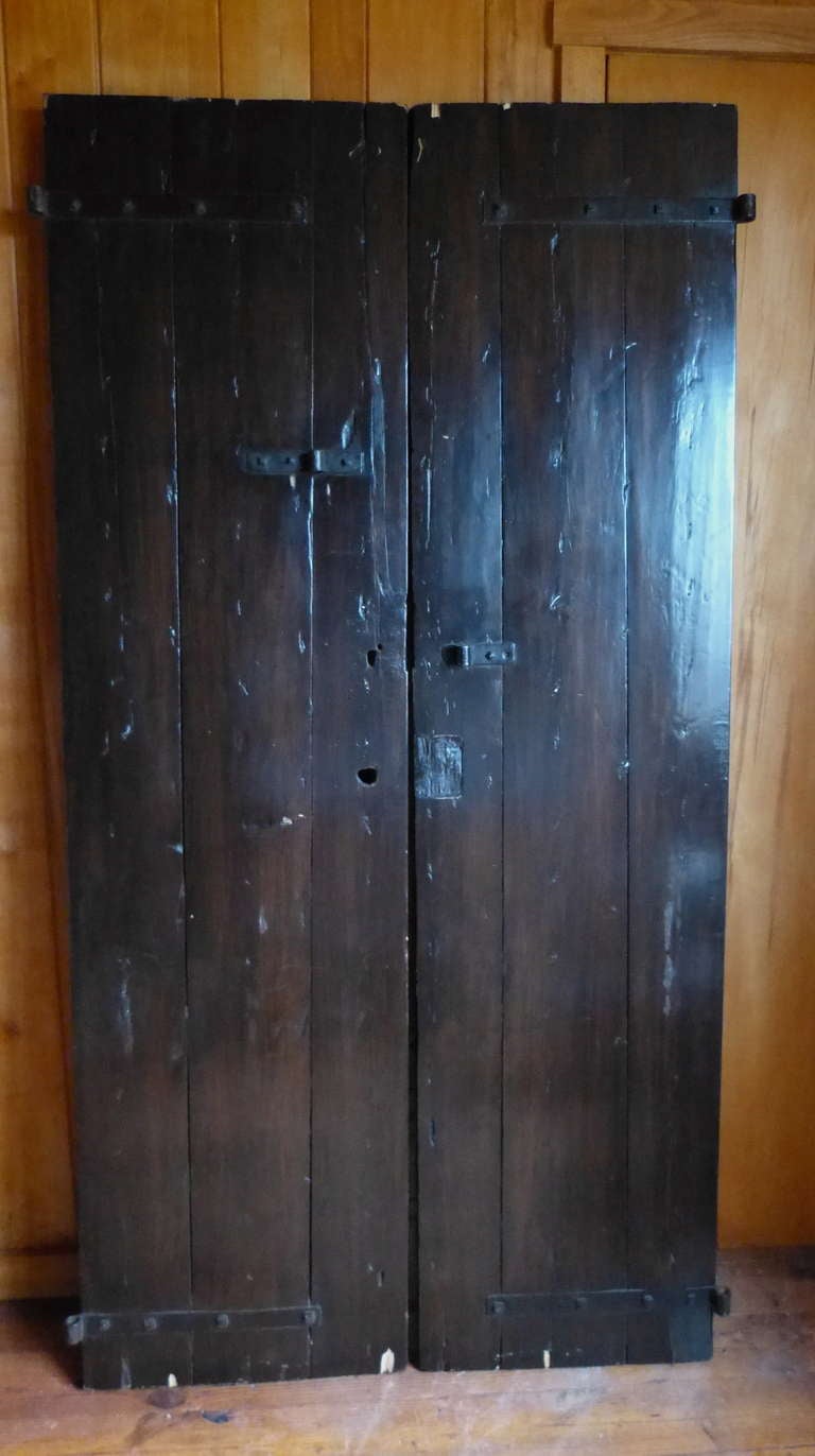 Pair 18th Century Rustic Metal Studded Doors For Sale at 1stDibs