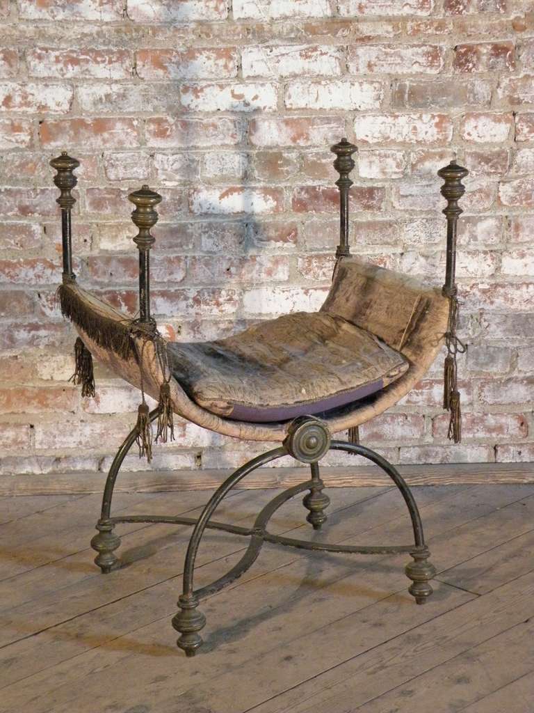 Iron and Brass Curule Chair For Sale at 1stDibs | curule chair for sale ...