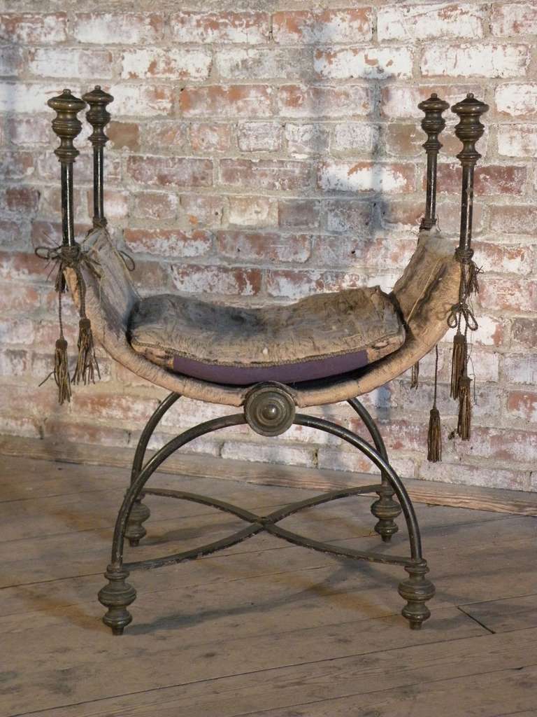 Iron and Brass Curule Chair For Sale at 1stDibs | curule chair for sale ...