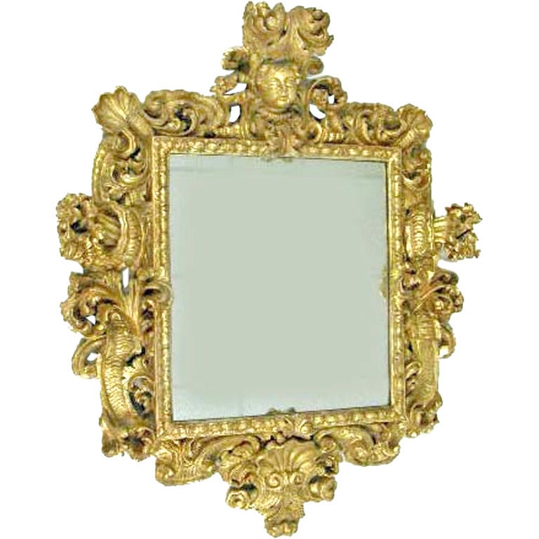 18th century Italian (Roman) Baroque Gilt Mirror at 1stDibs