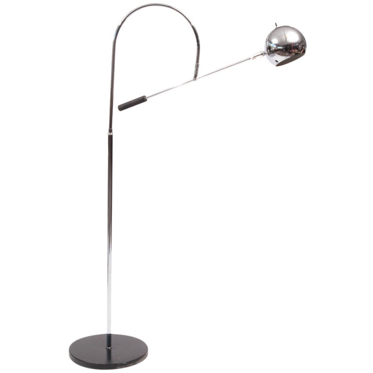 Robert Sonneman Swing Arm Chrome Floor Lamp For Sale at 1stDibs