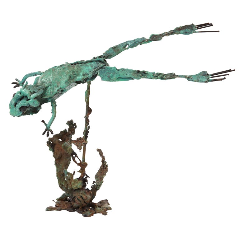 Drip Bronze Frog Sculpture For Sale at 1stDibs