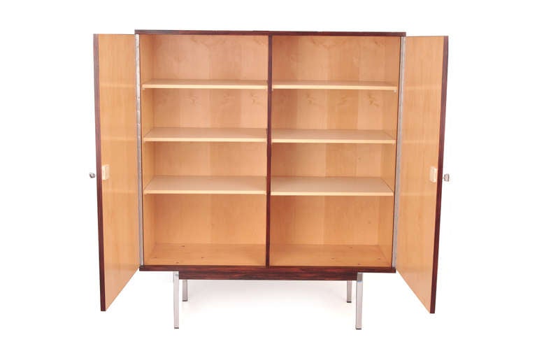 Stunning Rosewood and Steel Danish Highboy at 1stDibs