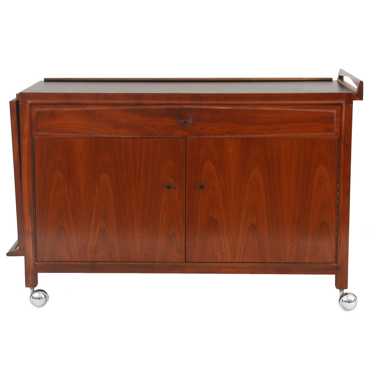 Glenn of California Expandable Walnut Bar Cart at 1stDibs