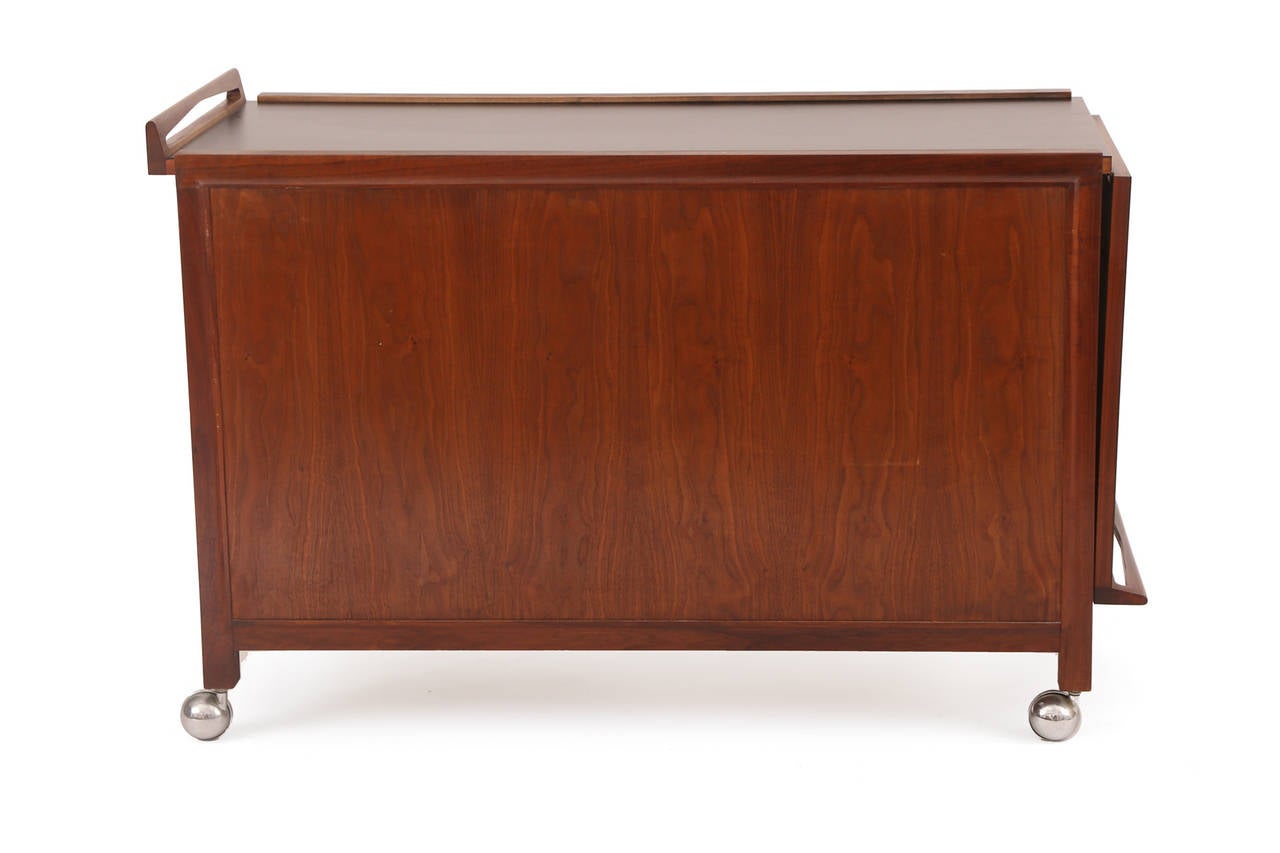 Glenn of California Expandable Walnut Bar Cart at 1stDibs | expandable ...