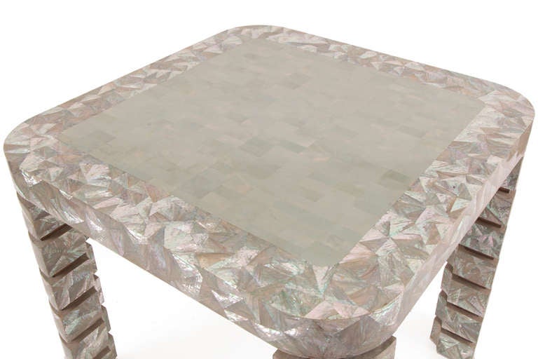 Rare Mother of Pearl and Brass Game Table at 1stDibs