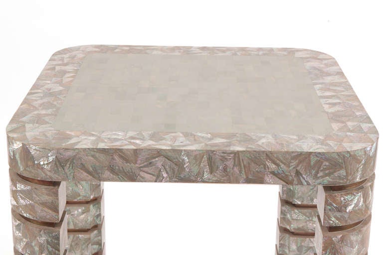 Rare Mother of Pearl and Brass Game Table at 1stDibs