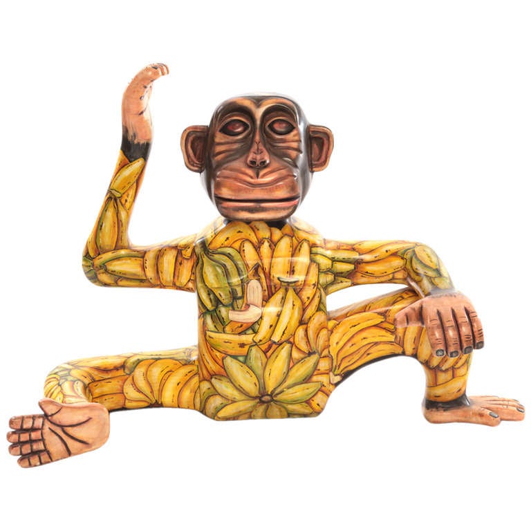 Lifesize Hand-Painted Monkey by Sergio Bustamante at 1stDibs