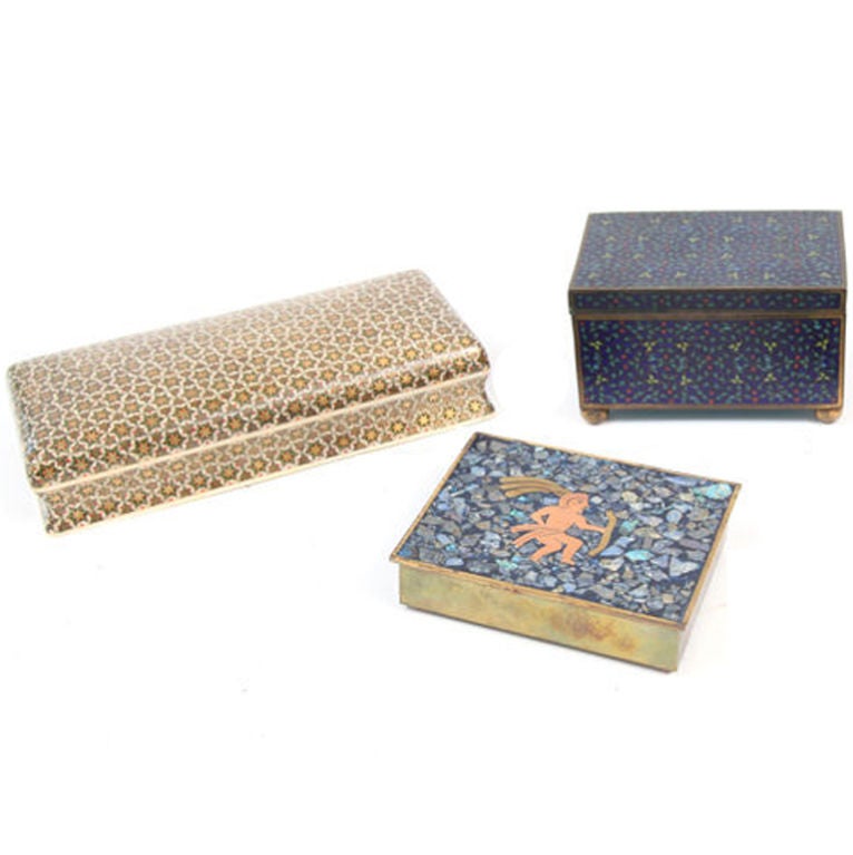 5 Decorative Inlaid Boxes at 1stDibs