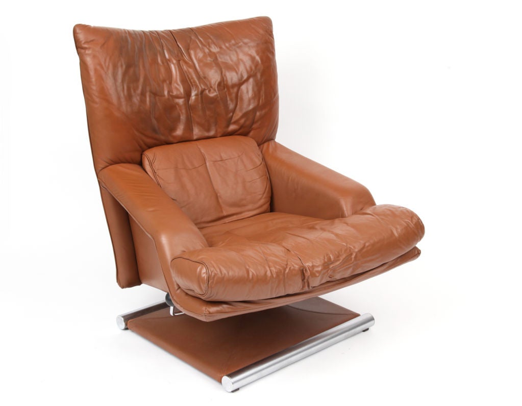 Rolf Benz Swivel Lounge Chair and Ottoman at 1stDibs