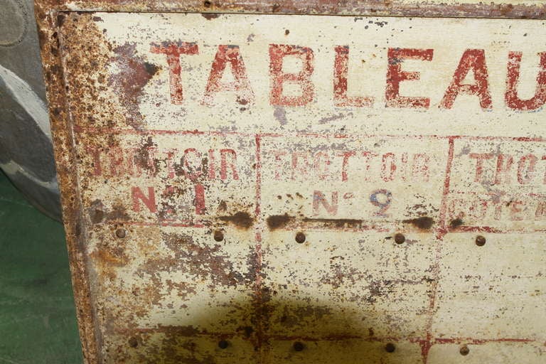 Vintage French train station schedule sign For Sale at 1stDibs