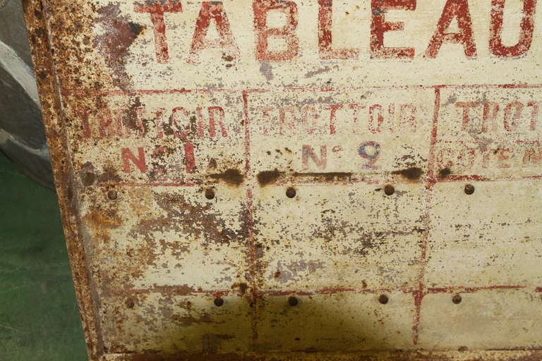 Vintage French train station schedule sign For Sale at 1stDibs