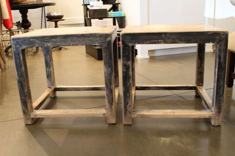 Pair Of Vintage Asian Side Tables For Sale at 1stDibs