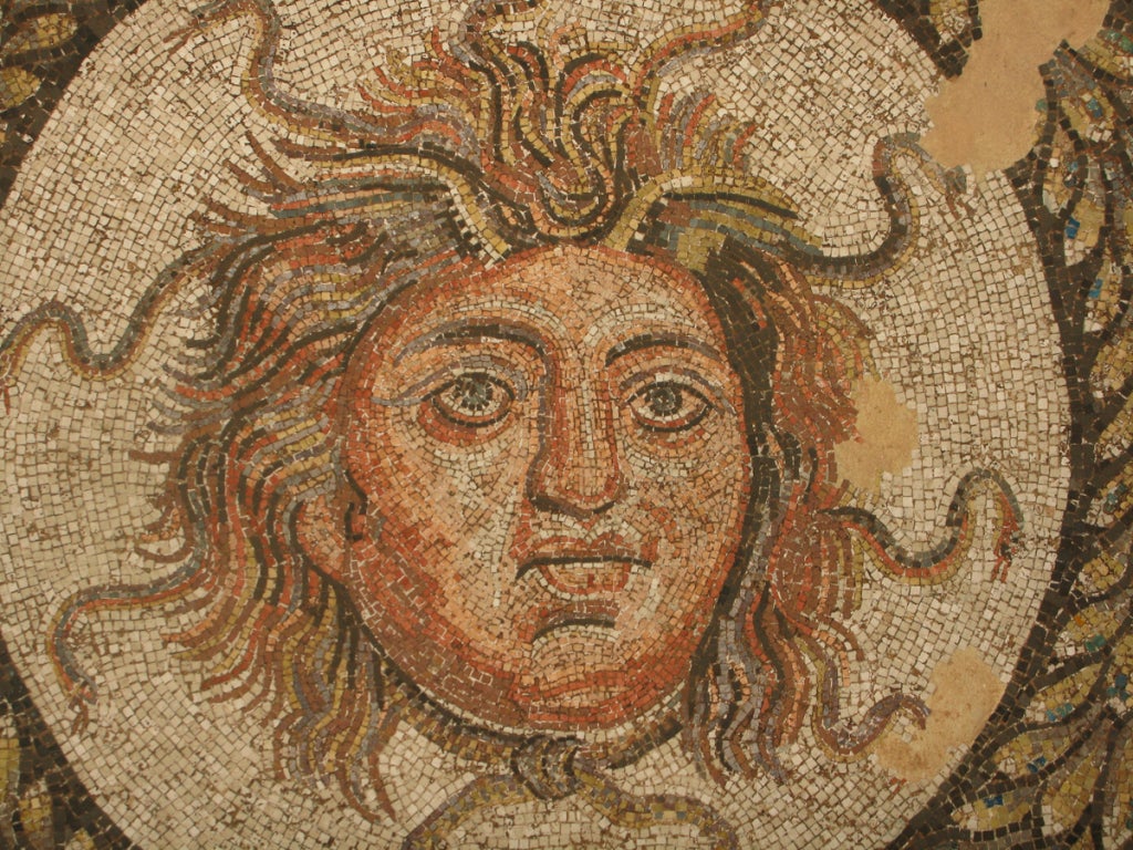 A Mosaic Floor Section Depicting The Head Of Medusa at 1stDibs