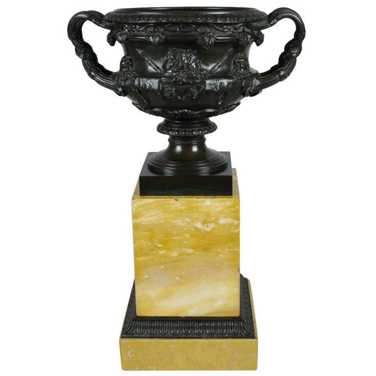 Fine Bronze and Sienna Marble Warwick Vase For Sale at 1stDibs