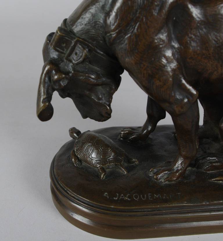 Henri Alfred Jacquemart, French, "Dog and Tortoise" at 1stDibs
