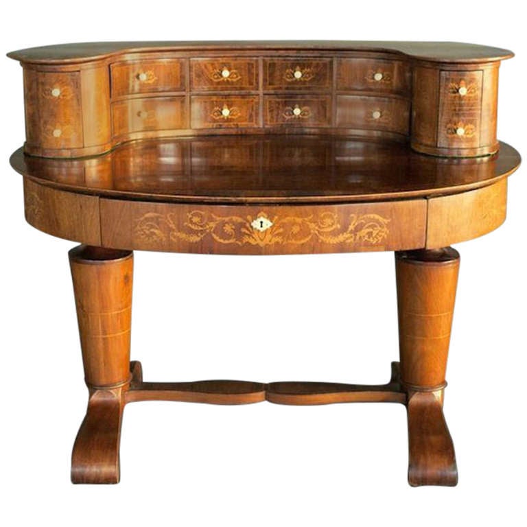 Two Piece Biedermeier Desk at 1stDibs
