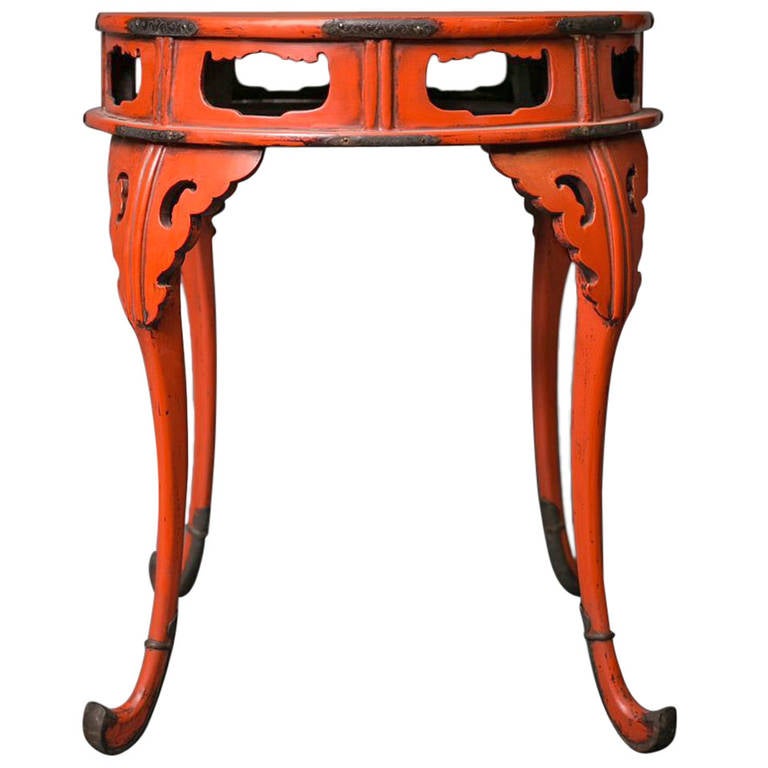Japanese Red Negoro Lacquer Stand at 1stDibs